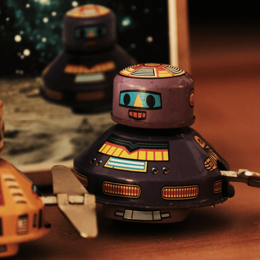 Pocket-Size Gift & Display Set - Mini Space Robot 3-Pack Wind-Up Toys ...